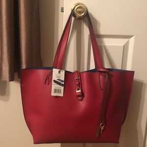 Tutilo | Bags | Tutilo Tech Red And Blue Charging Tote | Poshmark